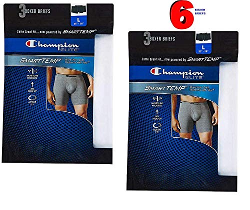 Champion Men's 6 Pack Smart Temp Boxer Brief - New 6 Value Pack (Small ...
